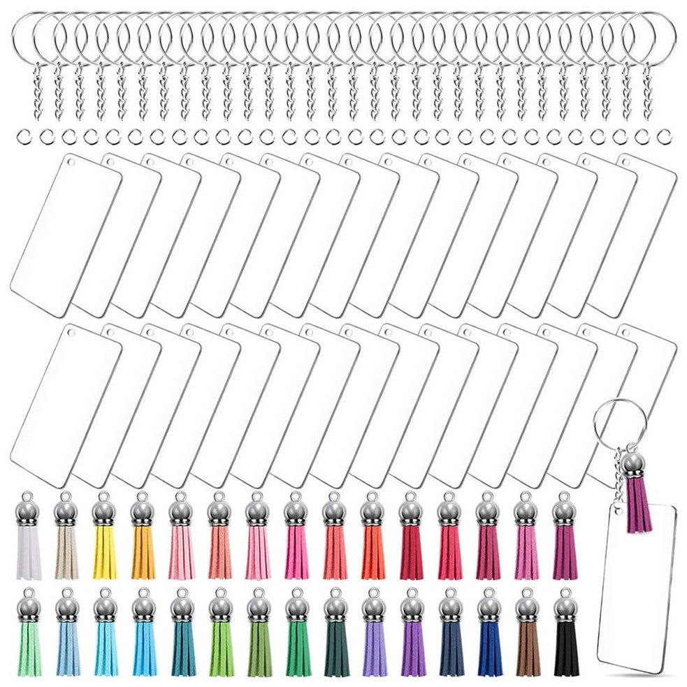 Keyring Blank Tassel Kit - Rectangle Set- DIY Gift Sets – Triple R Services