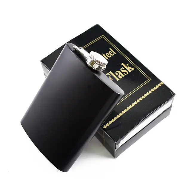 Hip Stainless Steel Flask - Gloss Black - DIY Gift Sets – Triple R Services