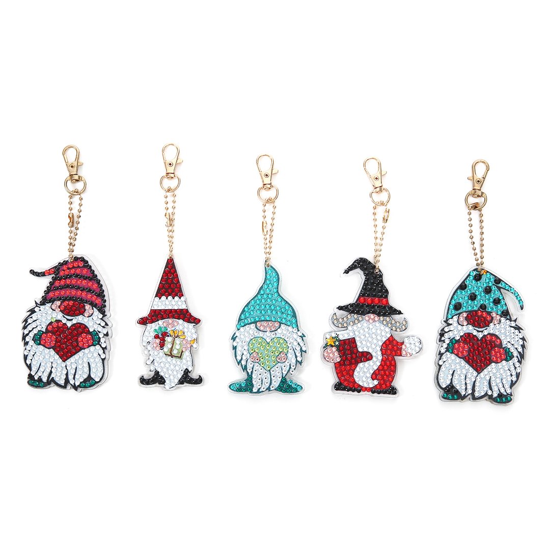 Christmas 5 Piece Gnome Set - 5D Diamond Art Craft Keyring – Triple R ...
